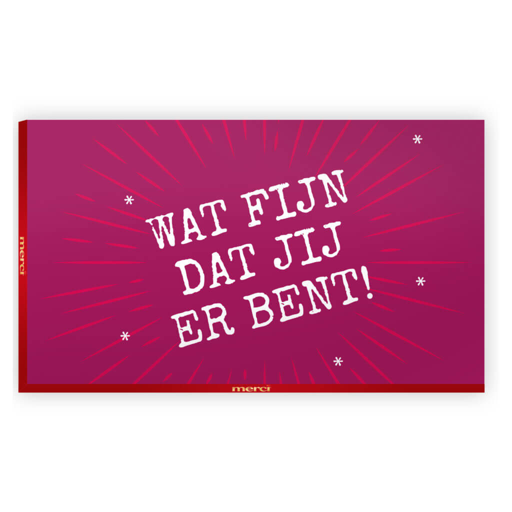 Merci 400 gram met kaart - bedrukt met spetterende opdruk | 123Bedankt.nl