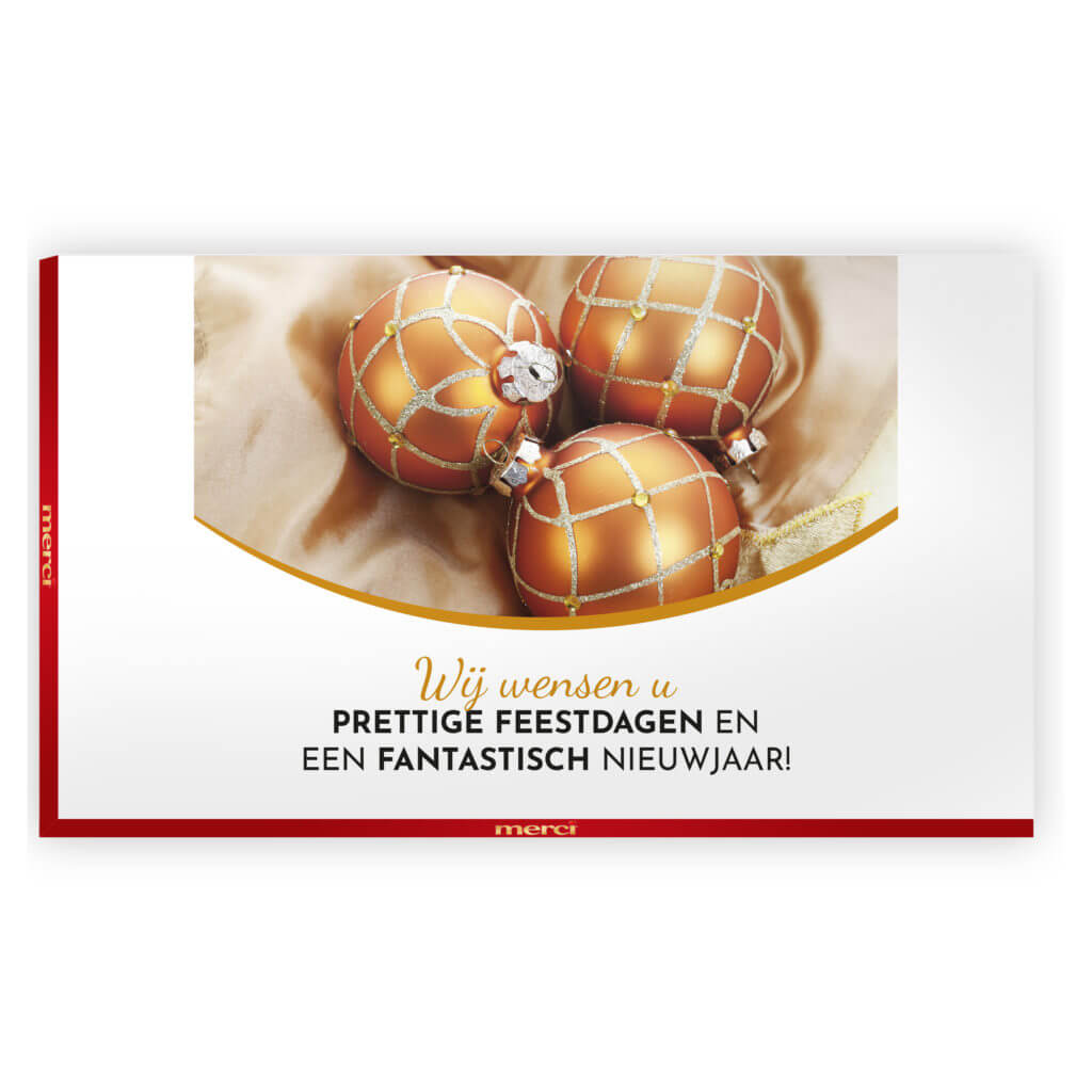 Kerstbedankje met Merci 400 gram en kaart | 123Bedankt.nl