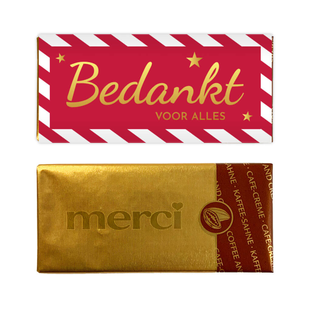 Kleine Merci chocolade bedankjes met eigen opdruk | 123Bedankt.nl