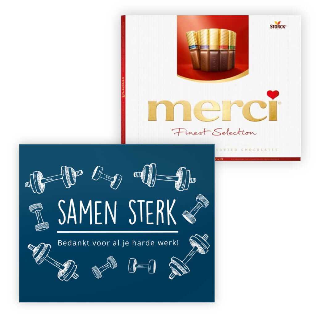 Merci met kaart voor harde werkers | 123Bedankt.nl