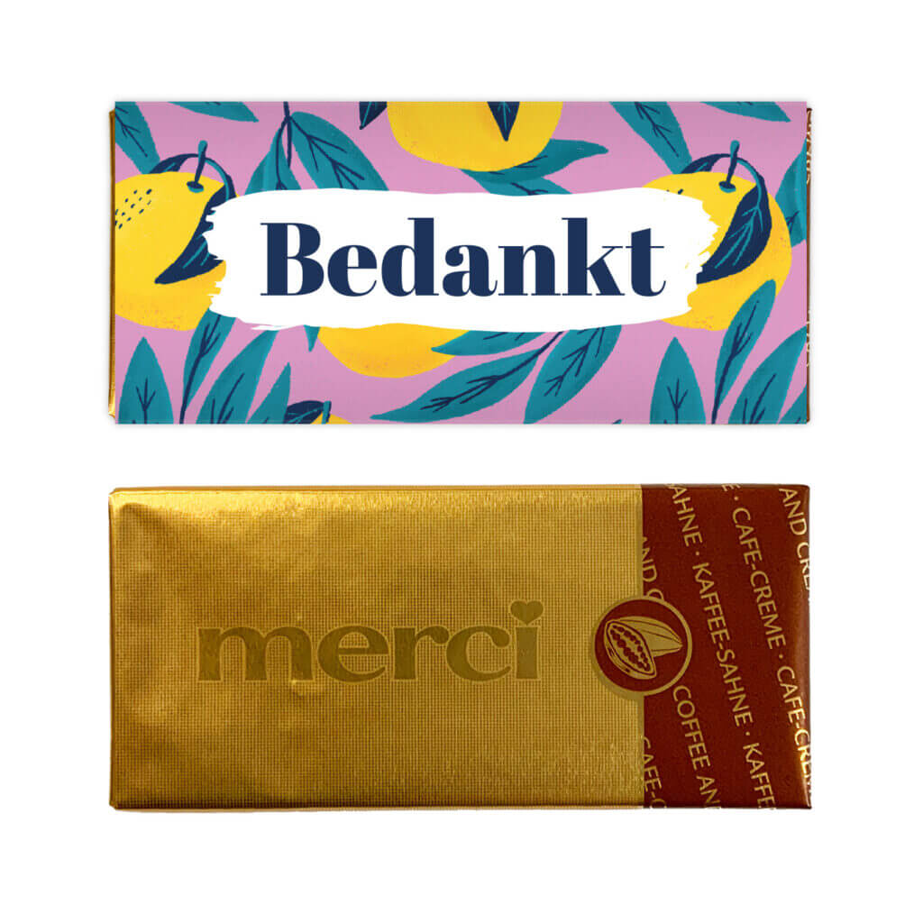 Mini reep bedankjes van Merci chocolade - 123Bedankt