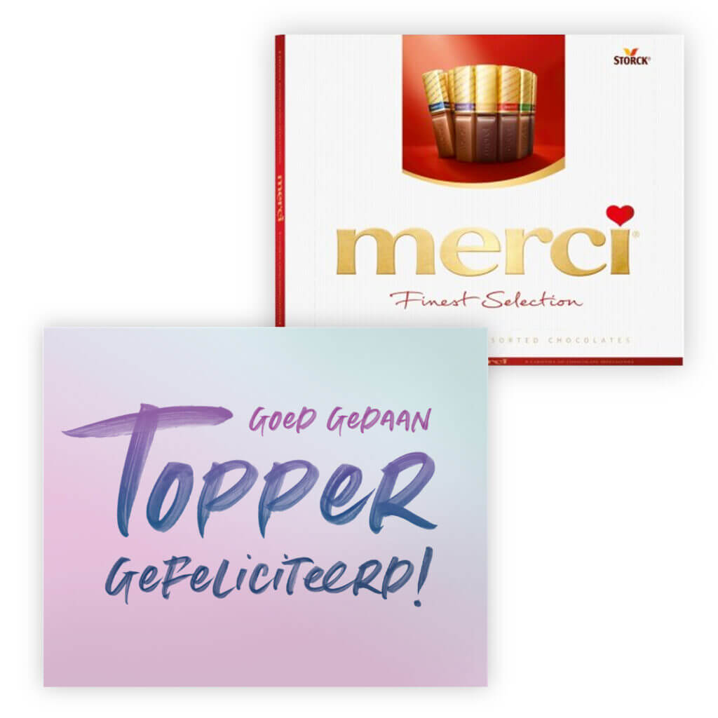 Voor echte TOPPERS: Merci met kaart | 123Bedankt.nl