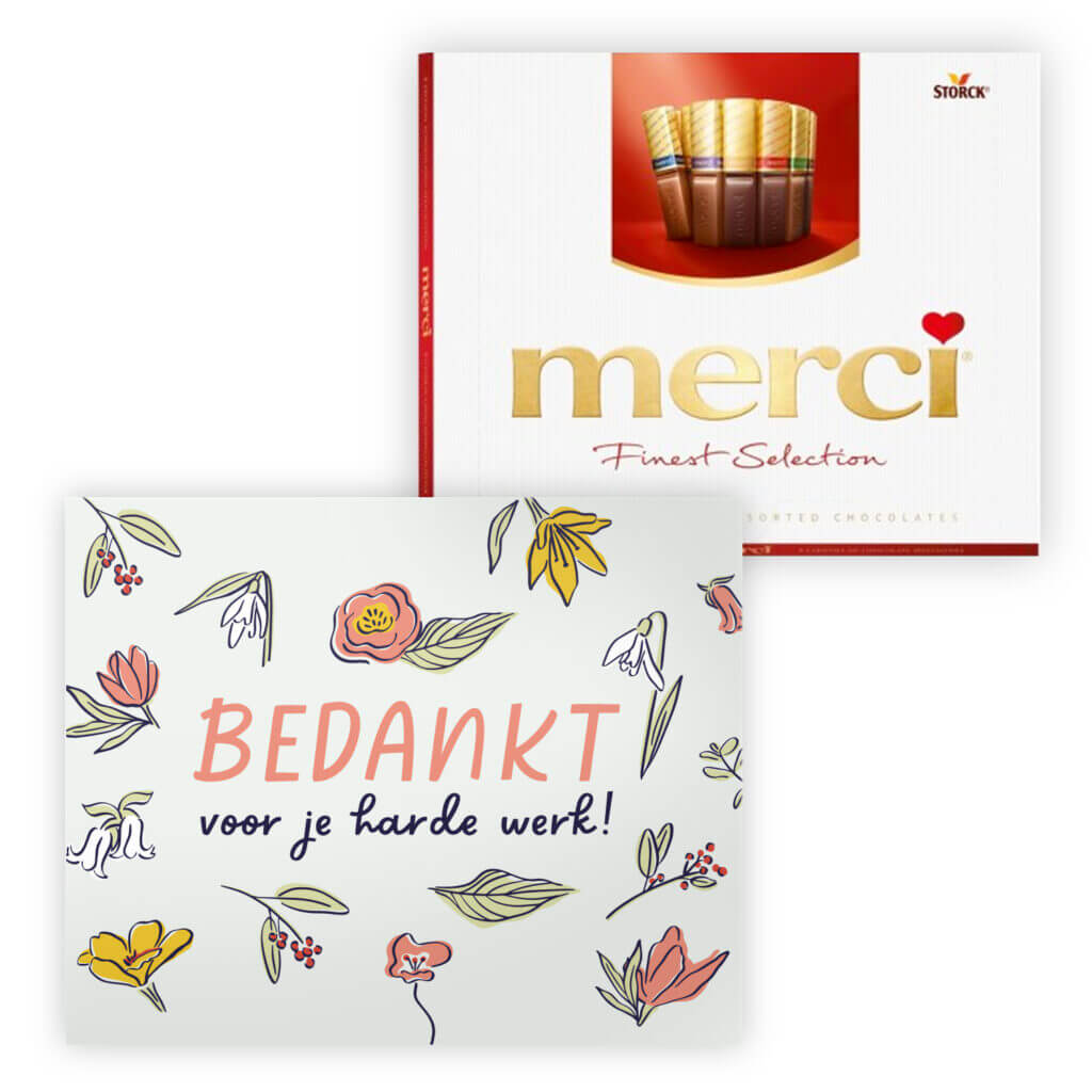 Merci bedankjes met lente bloemen | 123Bedankt.nl