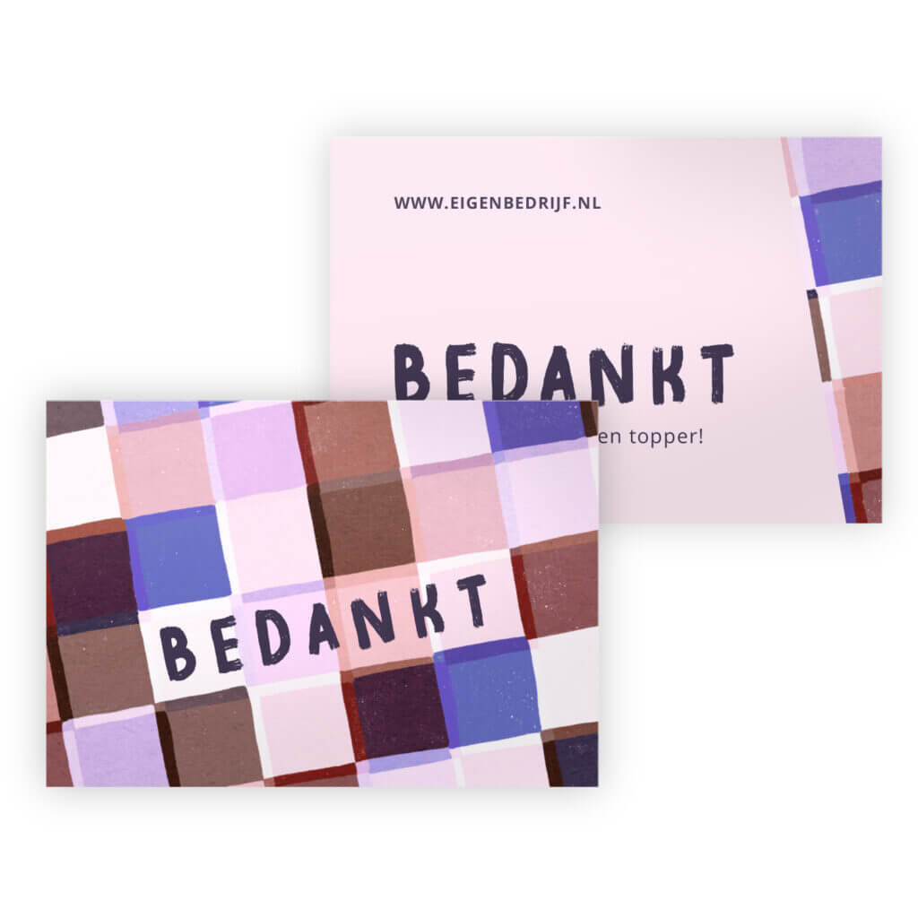 Abstracte Minibox 5 Bedankjes - Unieke en Persoonlijke Bedankjes in paars