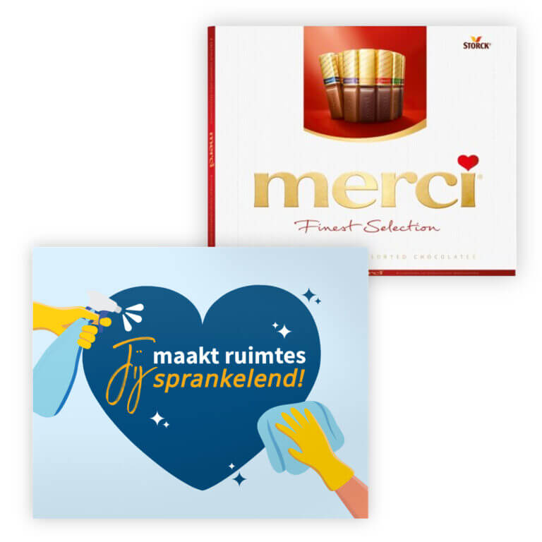 Merci bedankjes voor de Dag van de Schoonmaak | 123Bedankt.nl